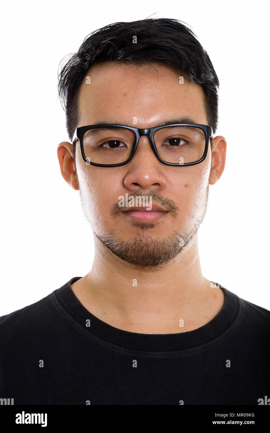 Face of young Asian man wearing eyeglasses Stock Photo - Alamy