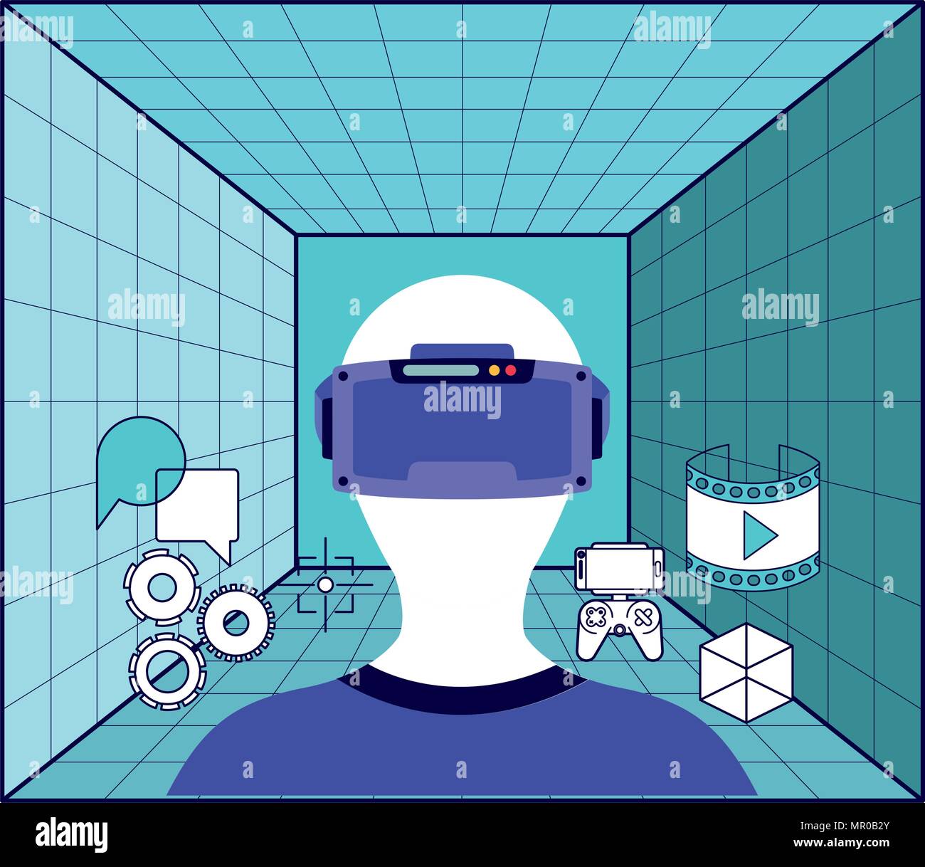 user with reality virtual mask technology Stock Vector Image & Art - Alamy