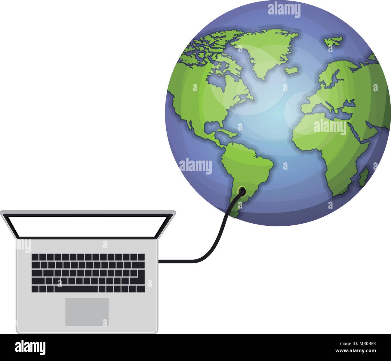 world planet with laptop computer Stock Vector Image & Art - Alamy