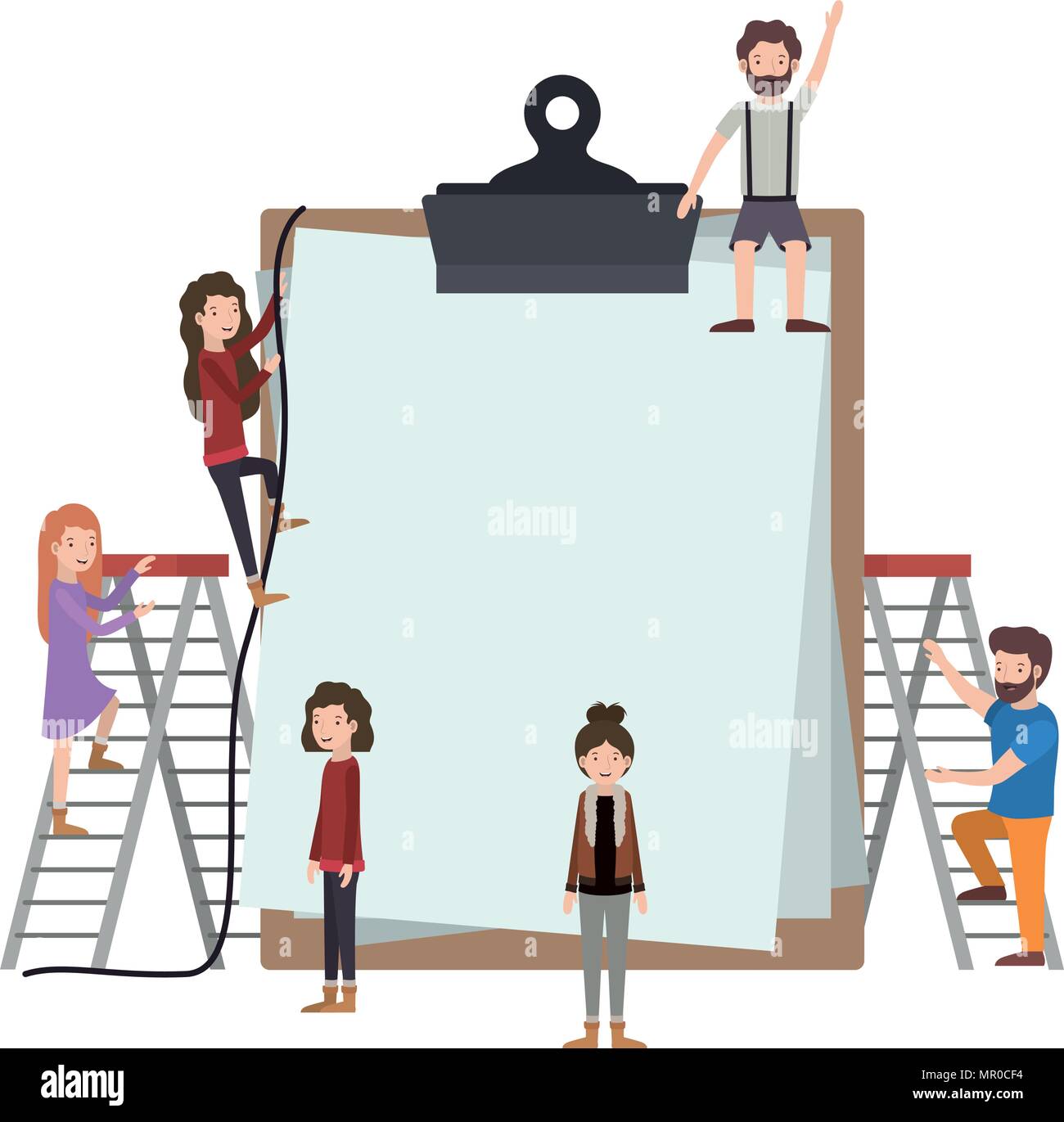 Female Office Clipboard Stock Vector Images - Alamy