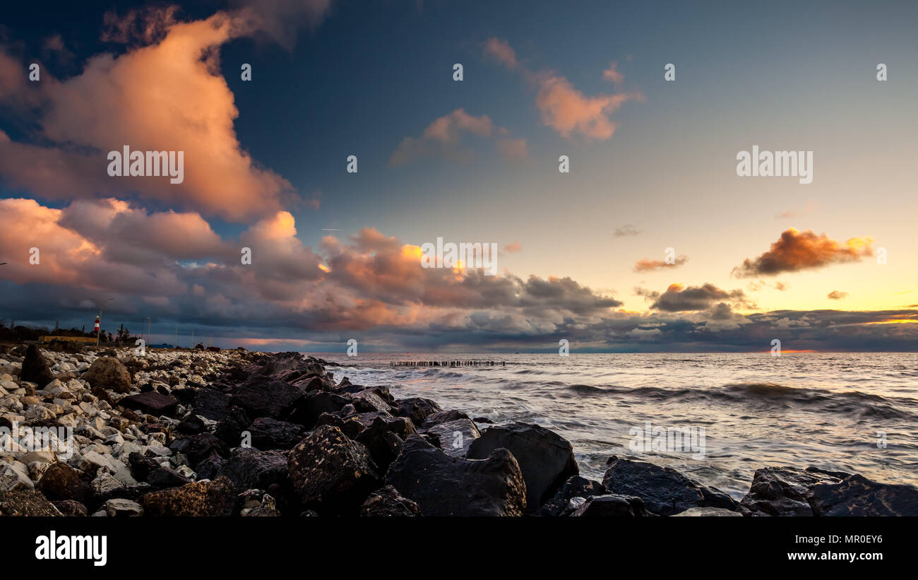 Colorful sunset in the Black Sea, Poti, Georgia Stock Photo - Alamy