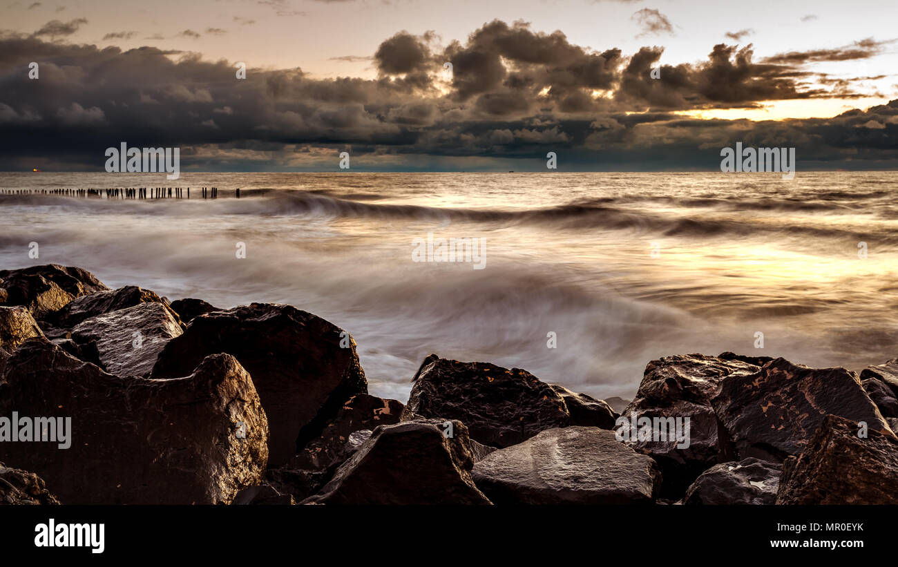 Colorful sunset in the Black Sea, Poti, Georgia Stock Photo - Alamy