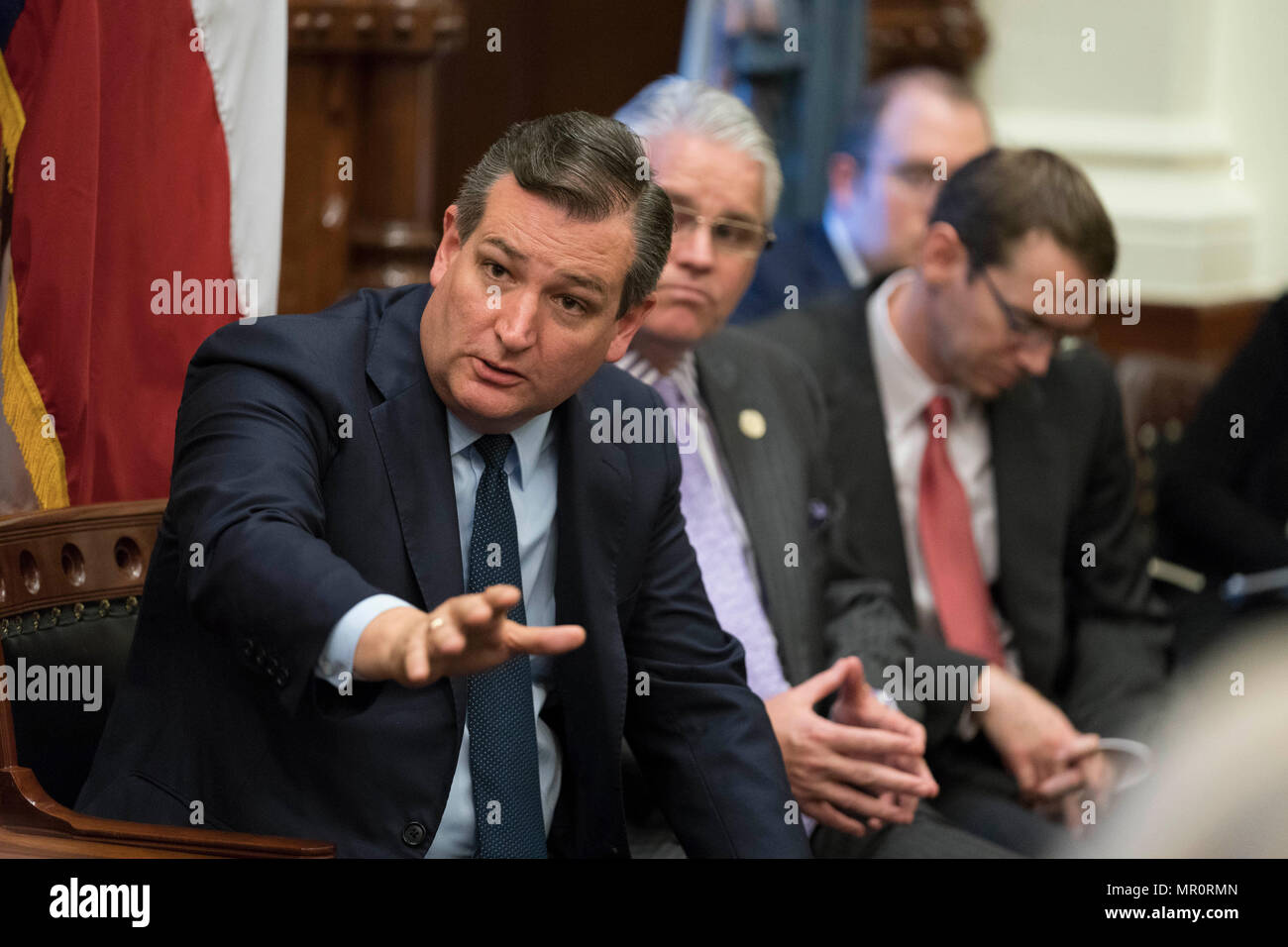 U.S. Sen. Ted Cruz of Texas speaks as politicians meet with students ...