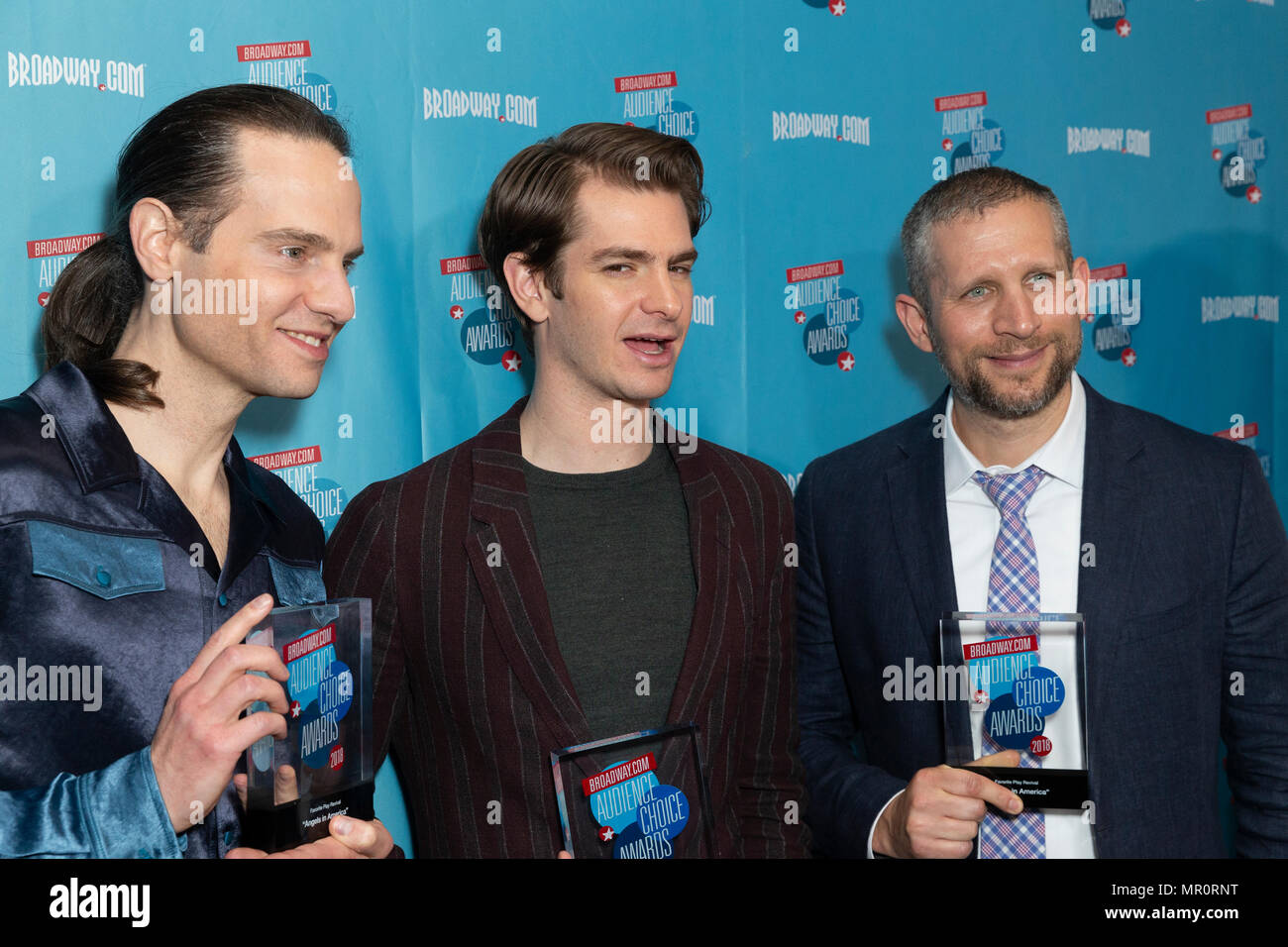 New York, USA - May 24, 2018: Jordan Roth, Andrew Garfield, Tim Levy ...