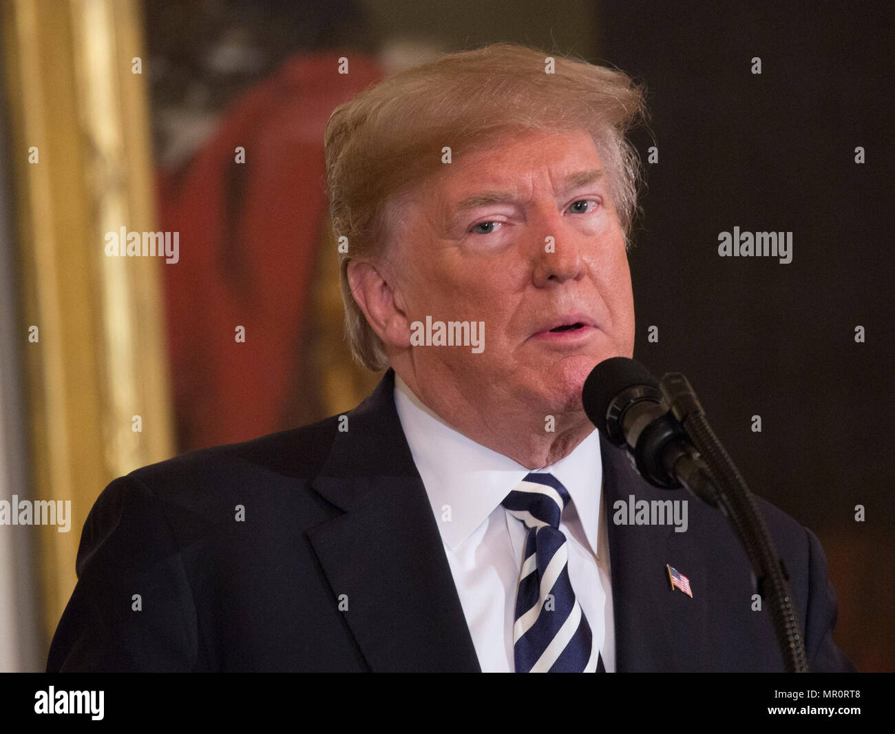 United States President Donald J. Trump speaks before presenting the ...