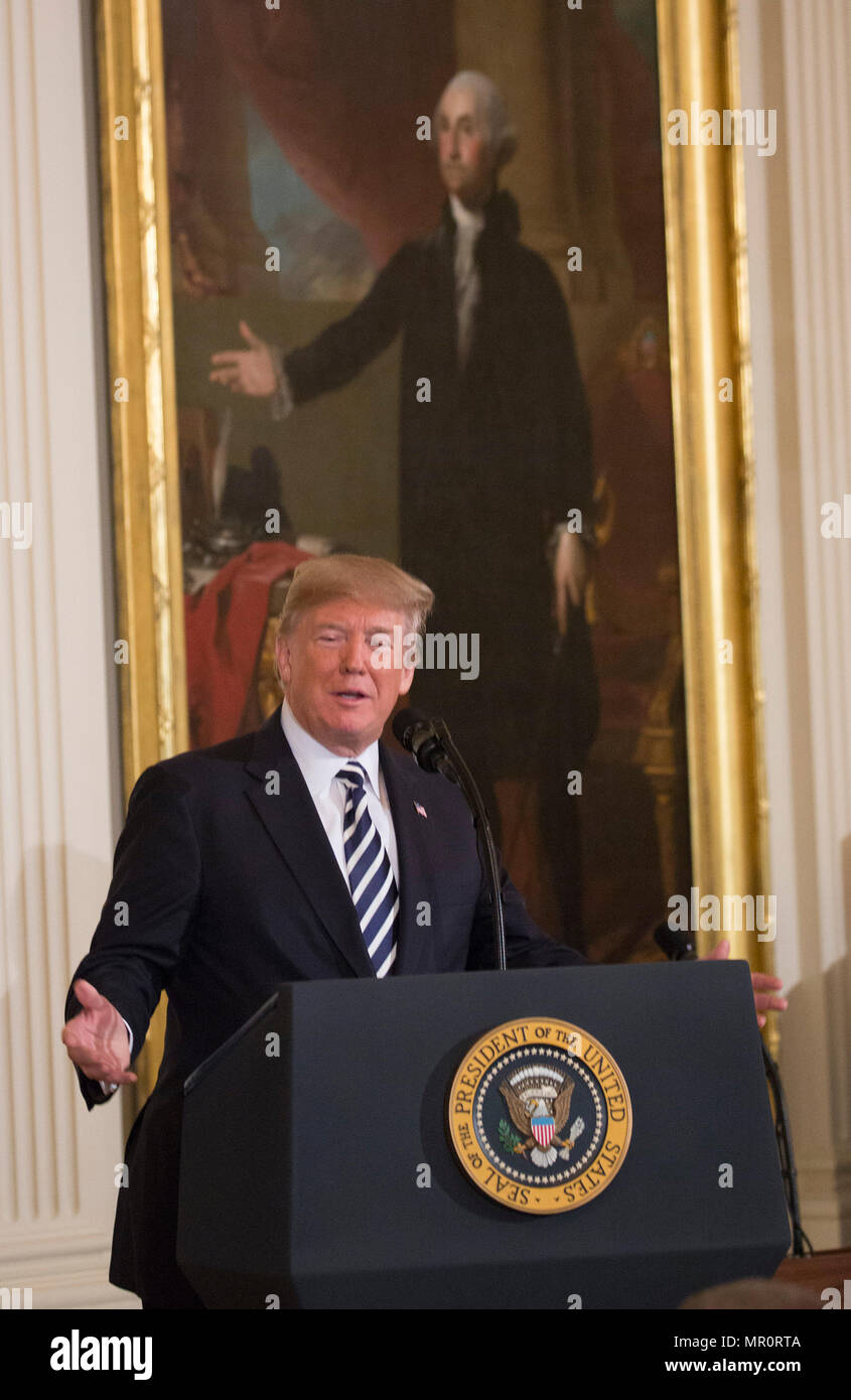 United States President Donald J. Trump speaks before presenting the ...