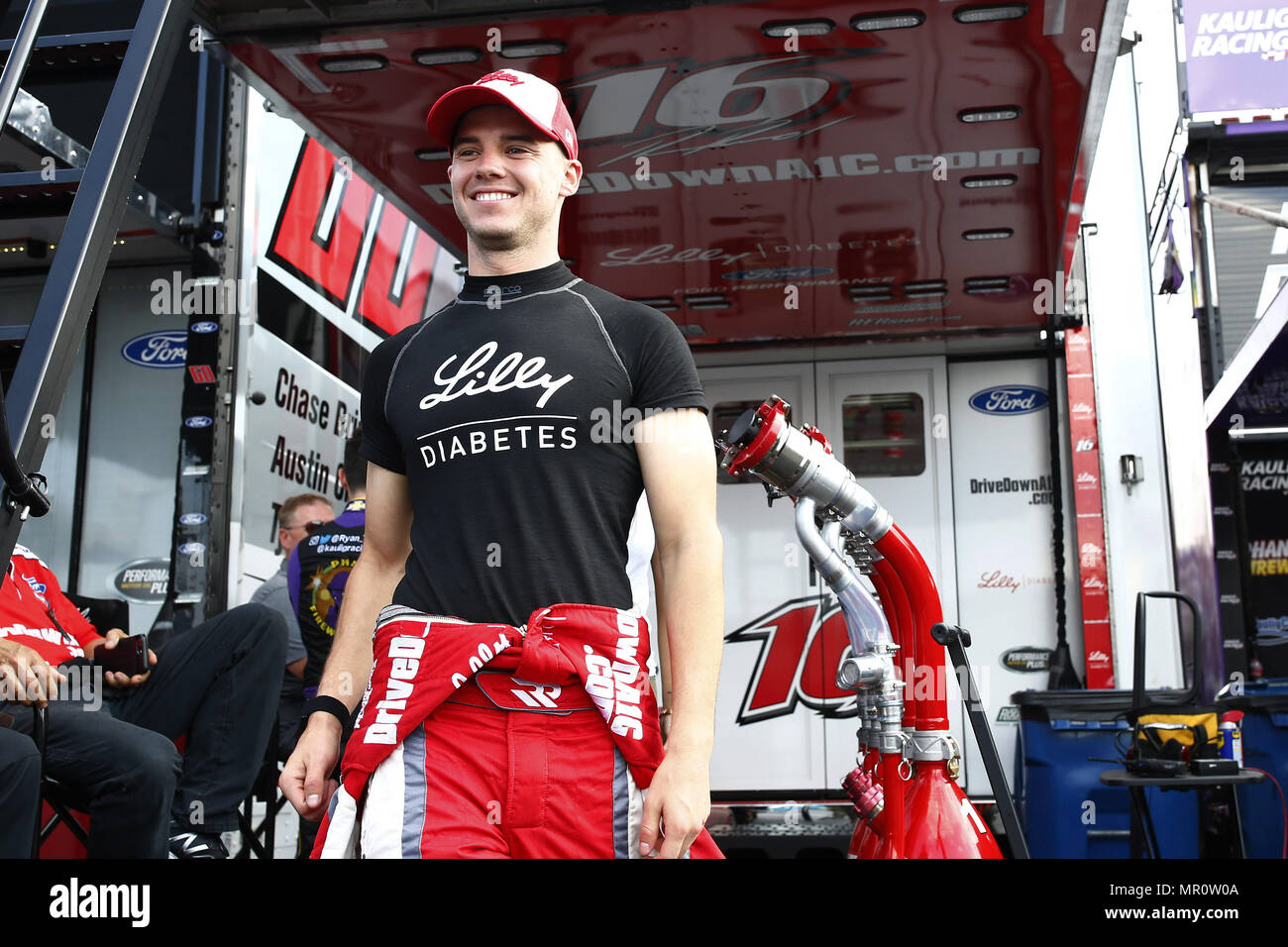 Concord, North Carolina, USA. 24th May, 2018. Ryan Reed (16) hangs out ...