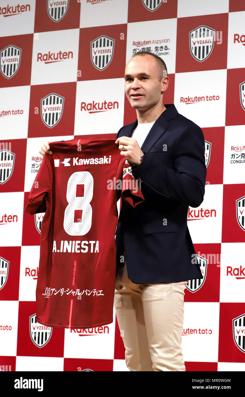 Tokyo, Japan. 24th May, 2018. Spanish midfielder Andres Iniesta of ...