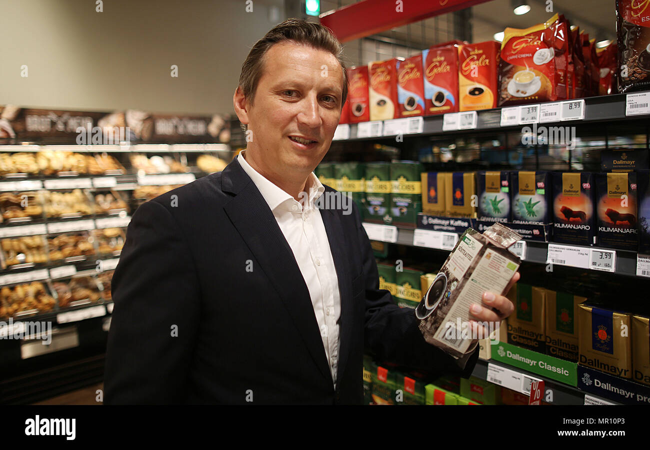 25 May 2018, Germany, Cologne: Lionel Souque, CEO of the Rewe Group ...