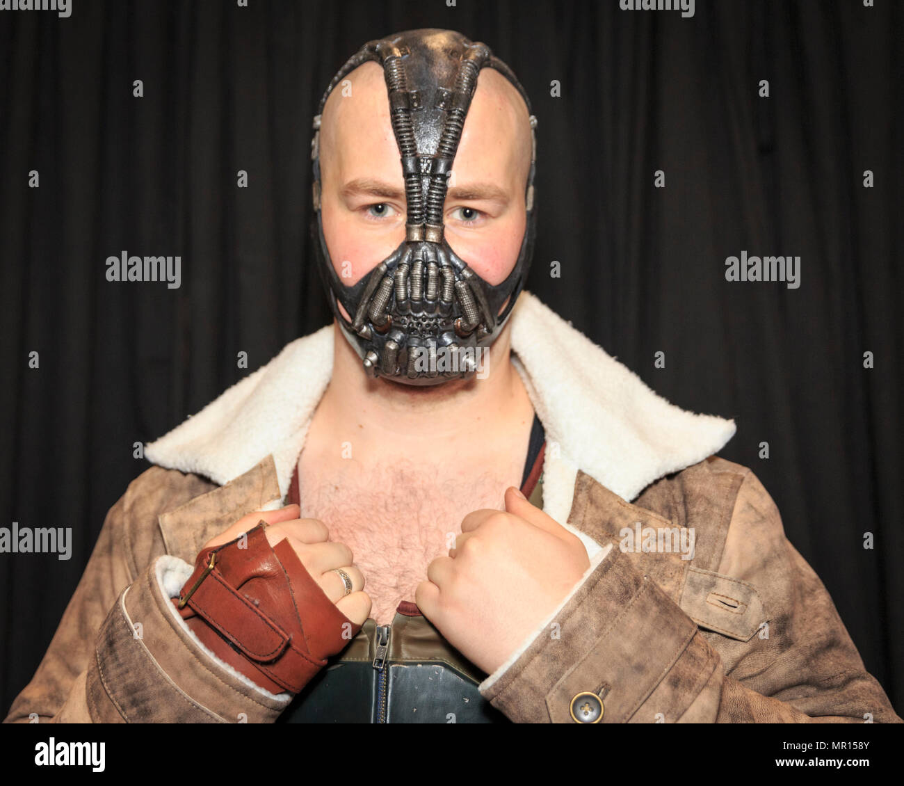 ExCel, London, 25th May 2018. A character Cosplayer dressed as Bane ...