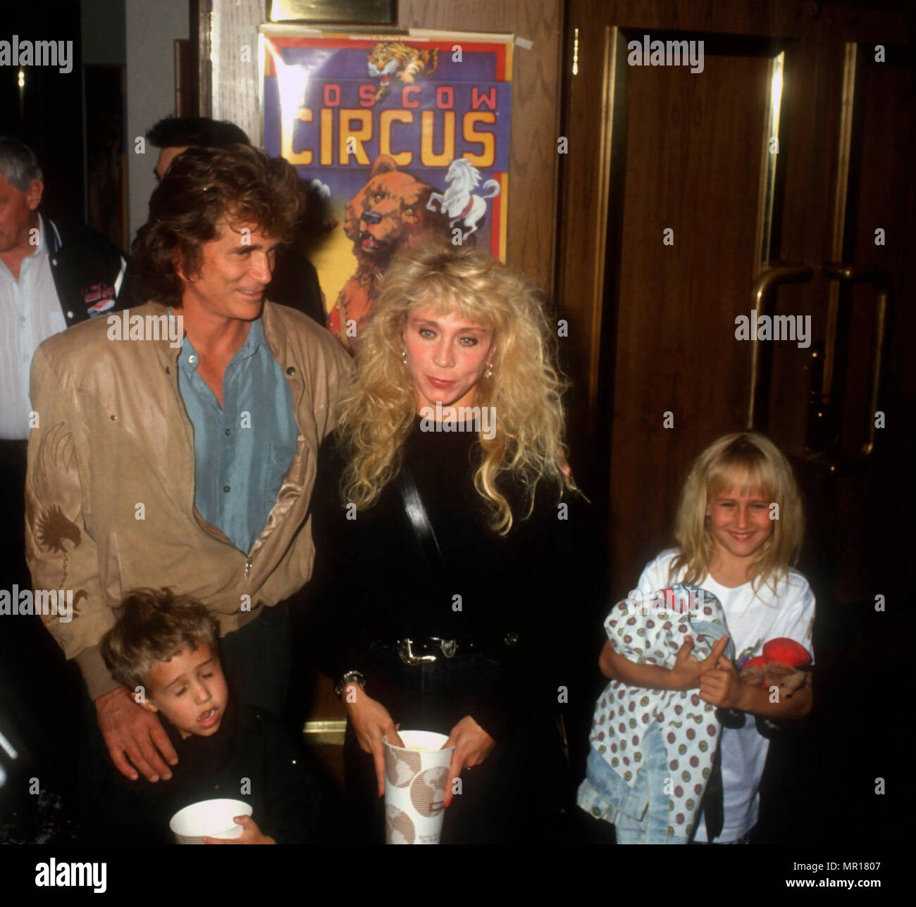 INGLEWOOD, CA - MARCH 6: Actor Michael Landon, son Sean Landon, wife ...
