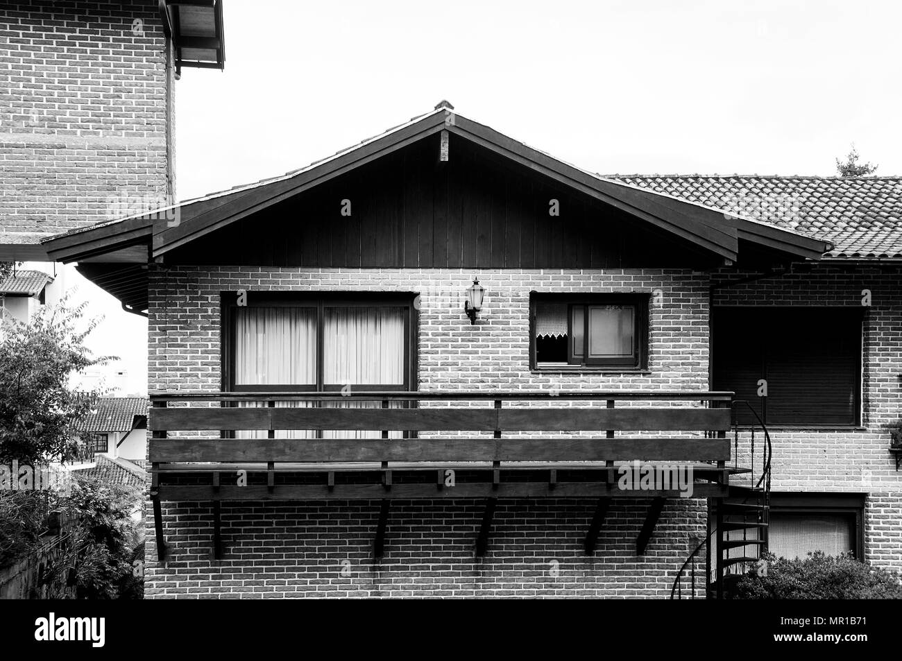 colonial german architecture bricks and wooden house rustic black white ...