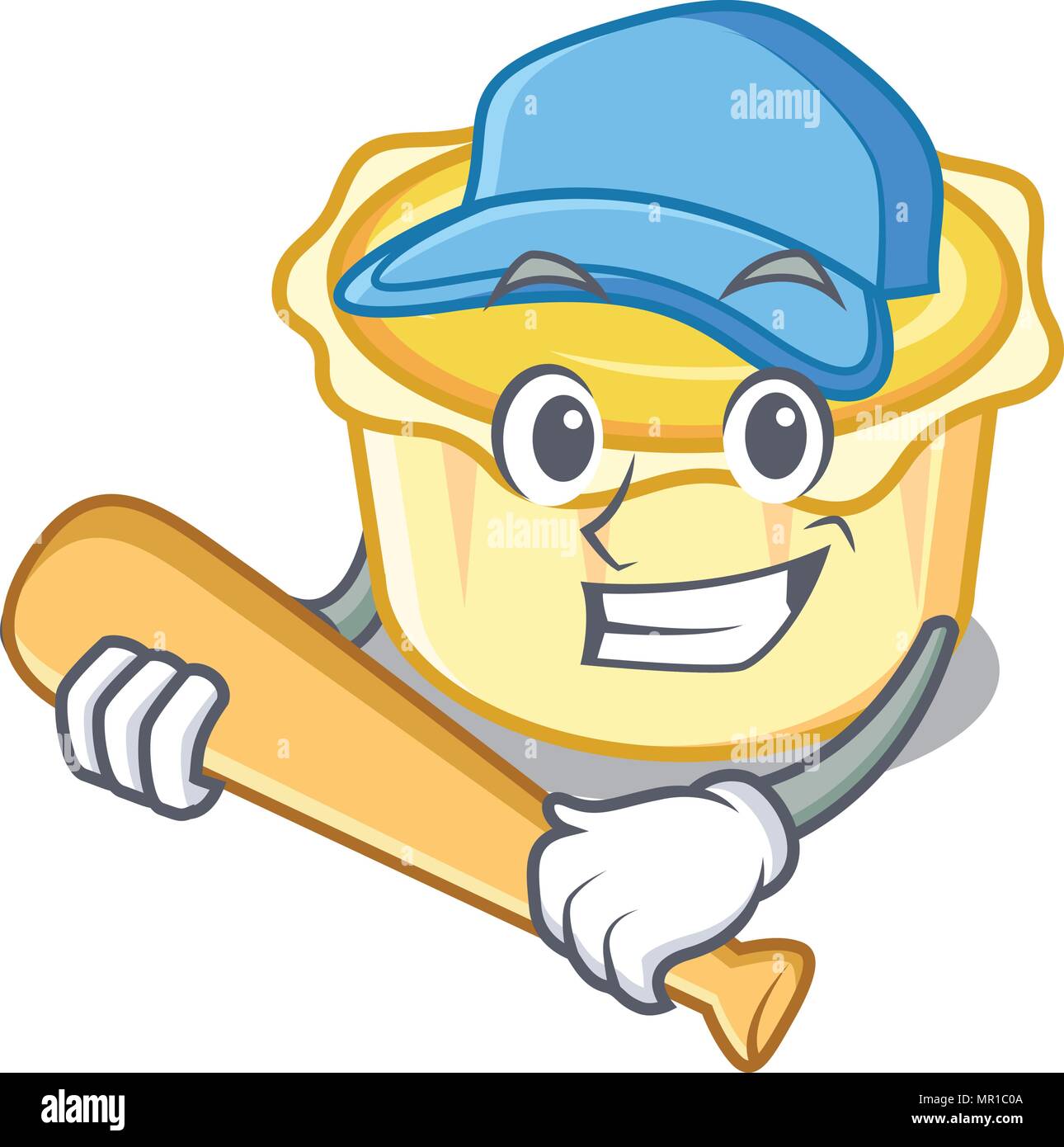Playing baseball egg tart character cartoon Stock Vector Image & Art ...