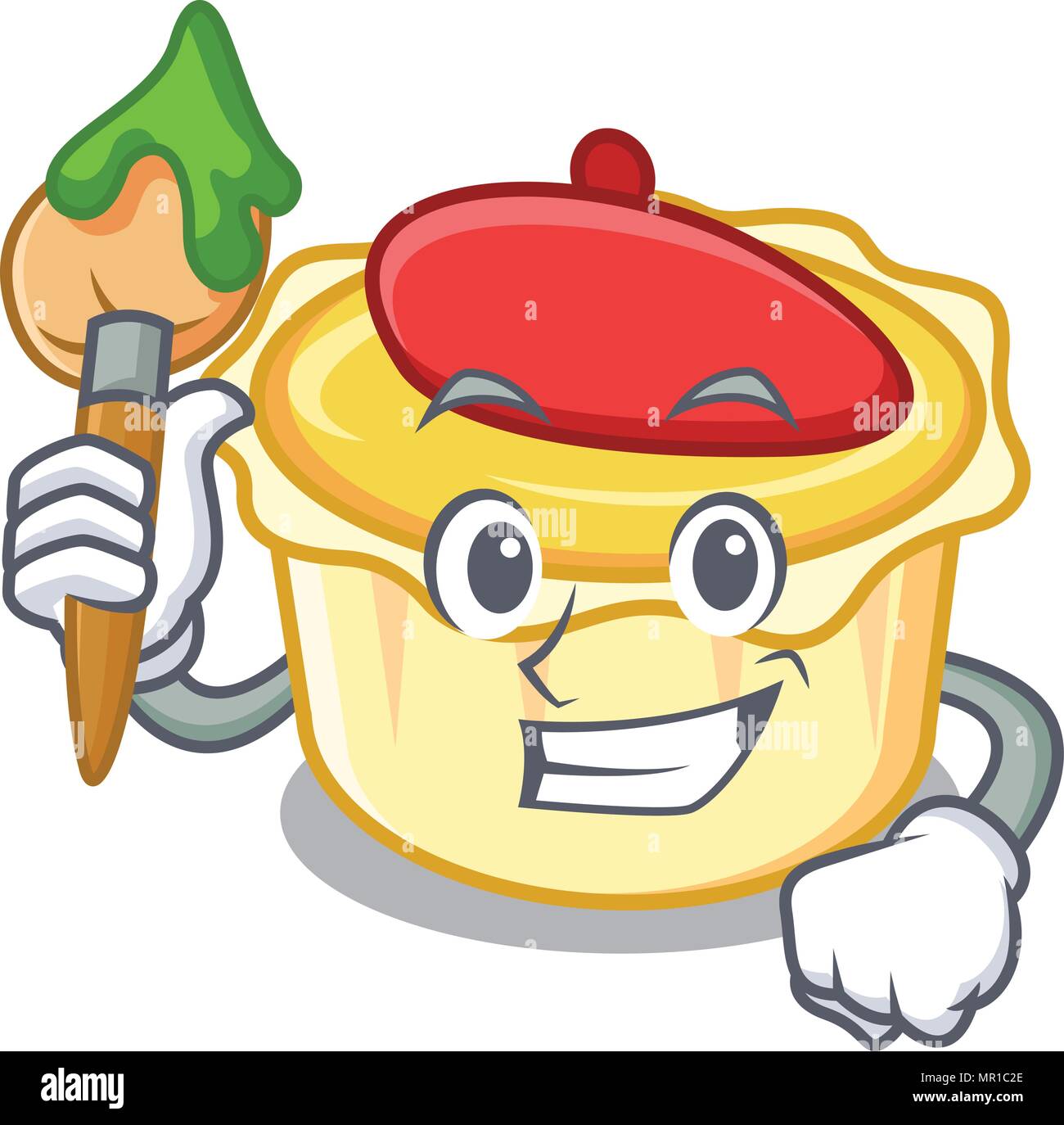 Artist egg tart character cartoon Stock Vector Image & Art - Alamy