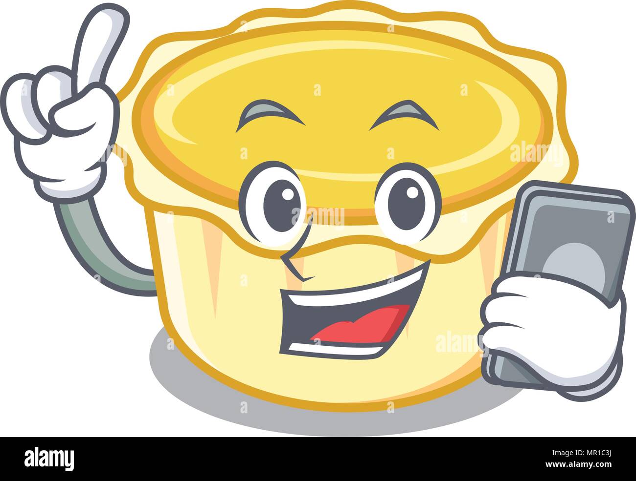 With phone egg tart character cartoon Stock Vector Image & Art - Alamy