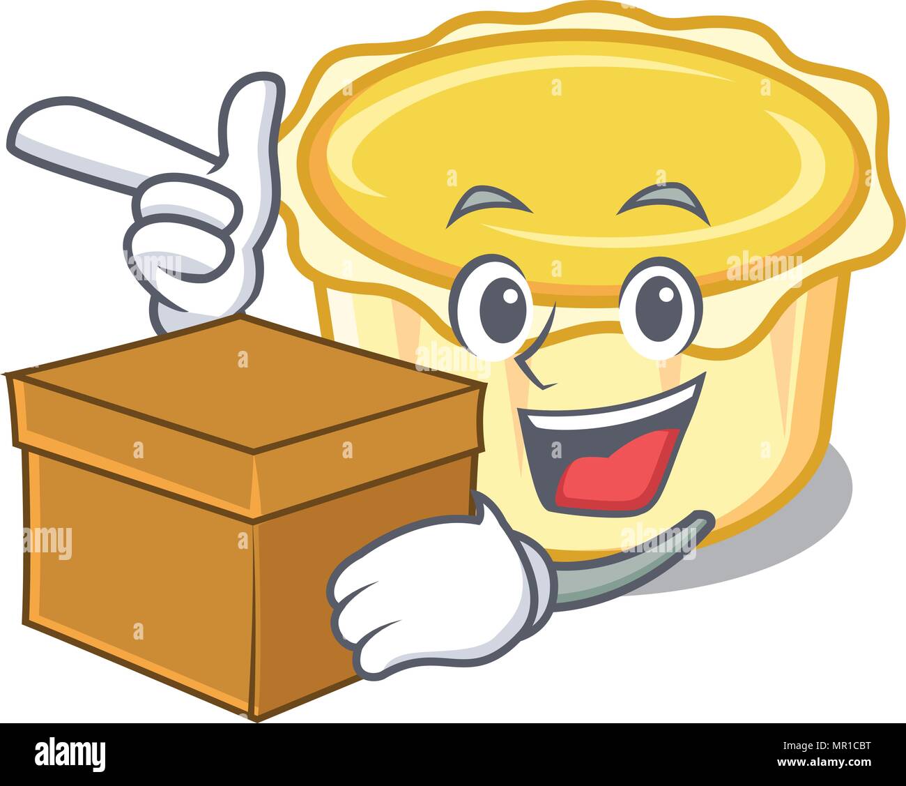 With box egg tart character cartoon Stock Vector Image & Art - Alamy