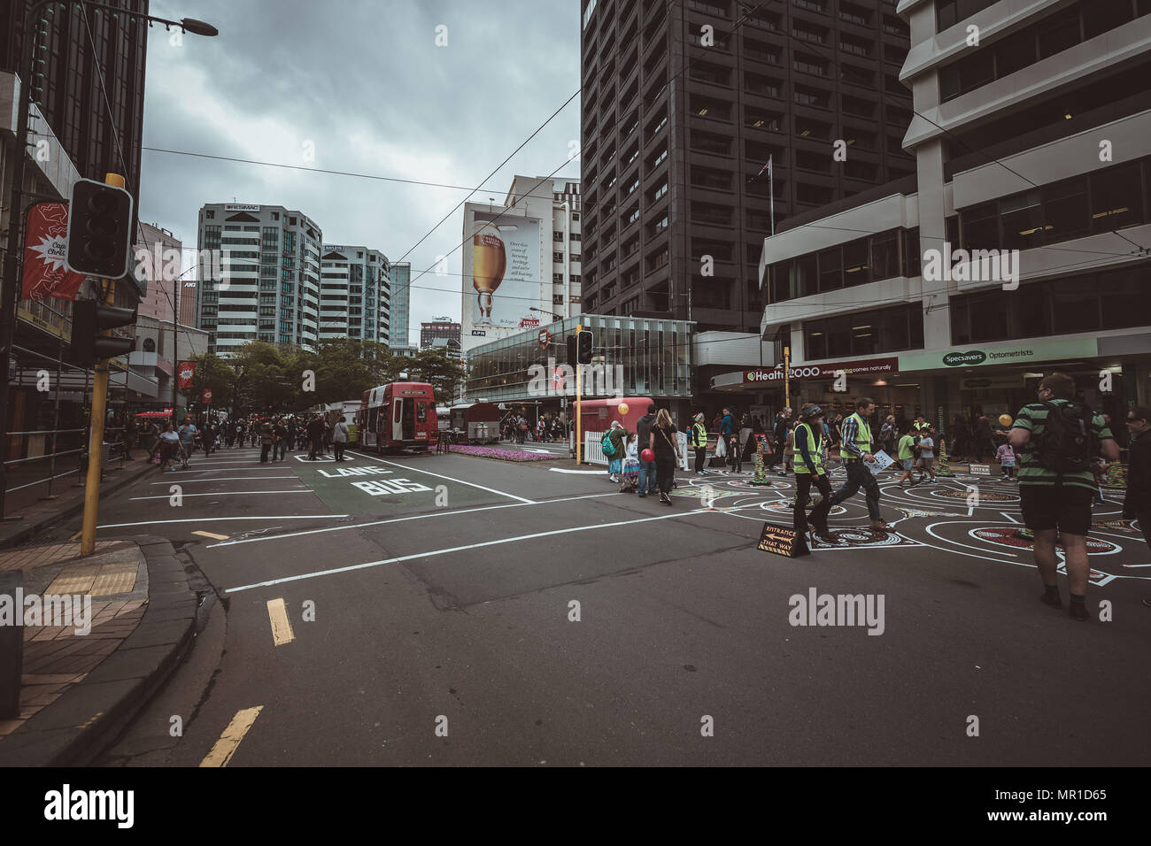 City street of Wellington, NZ Stock Photo - Alamy