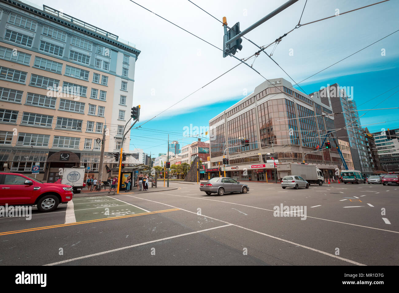 City street of Wellington, NZ Stock Photo - Alamy