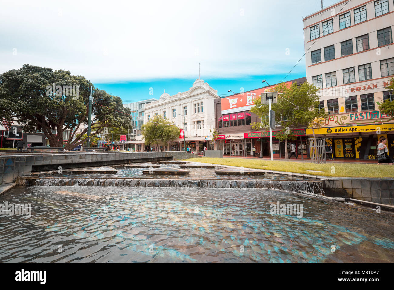 City street of Wellington, NZ Stock Photo - Alamy