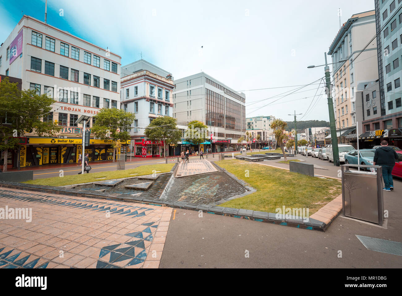 City street of Wellington, NZ Stock Photo - Alamy