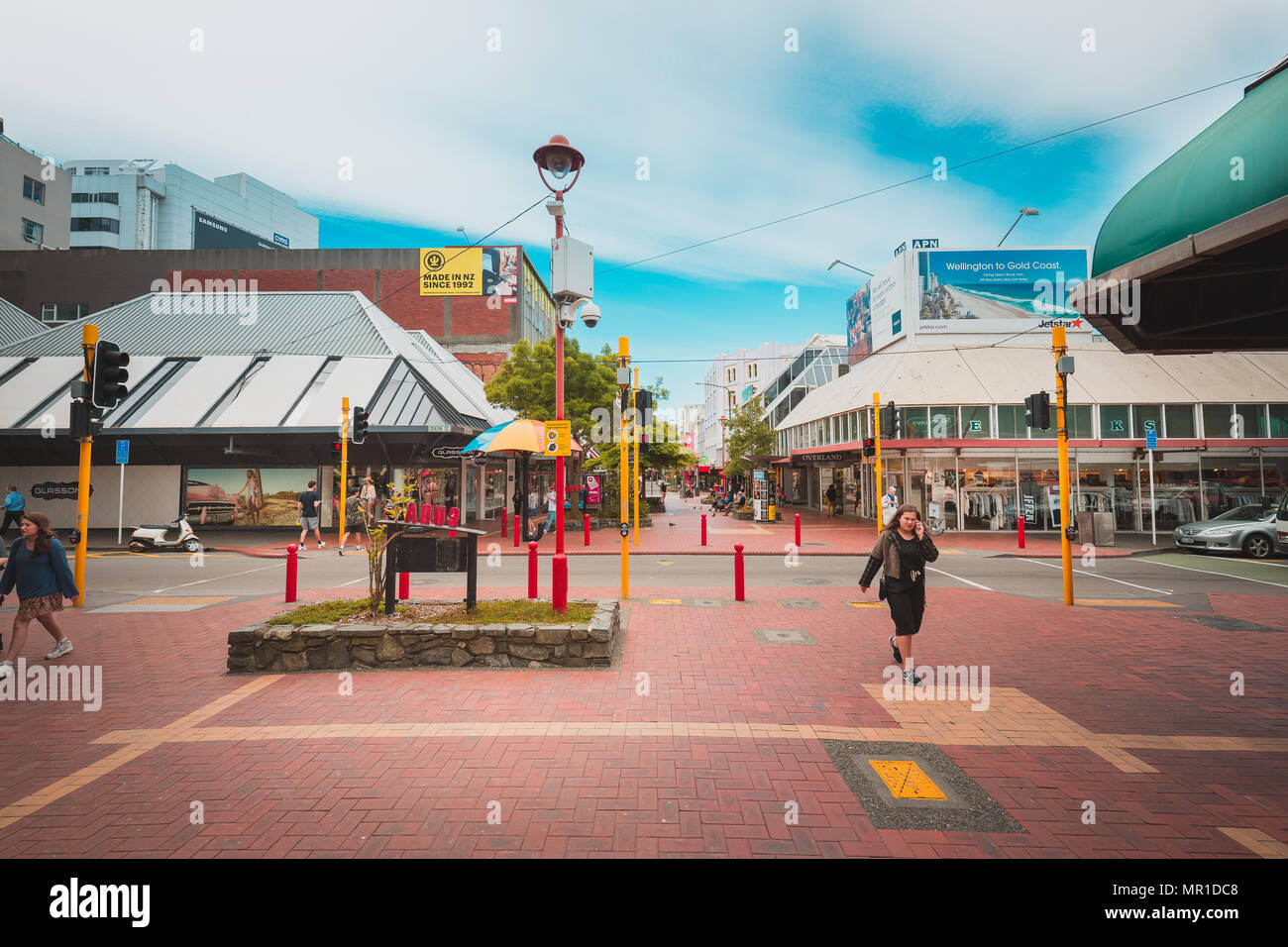 City street of Wellington, NZ Stock Photo - Alamy
