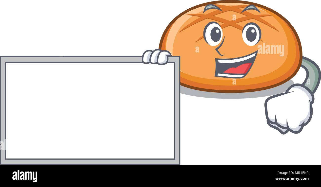 With board hamburger bun character cartoon Stock Vector Image & Art - Alamy