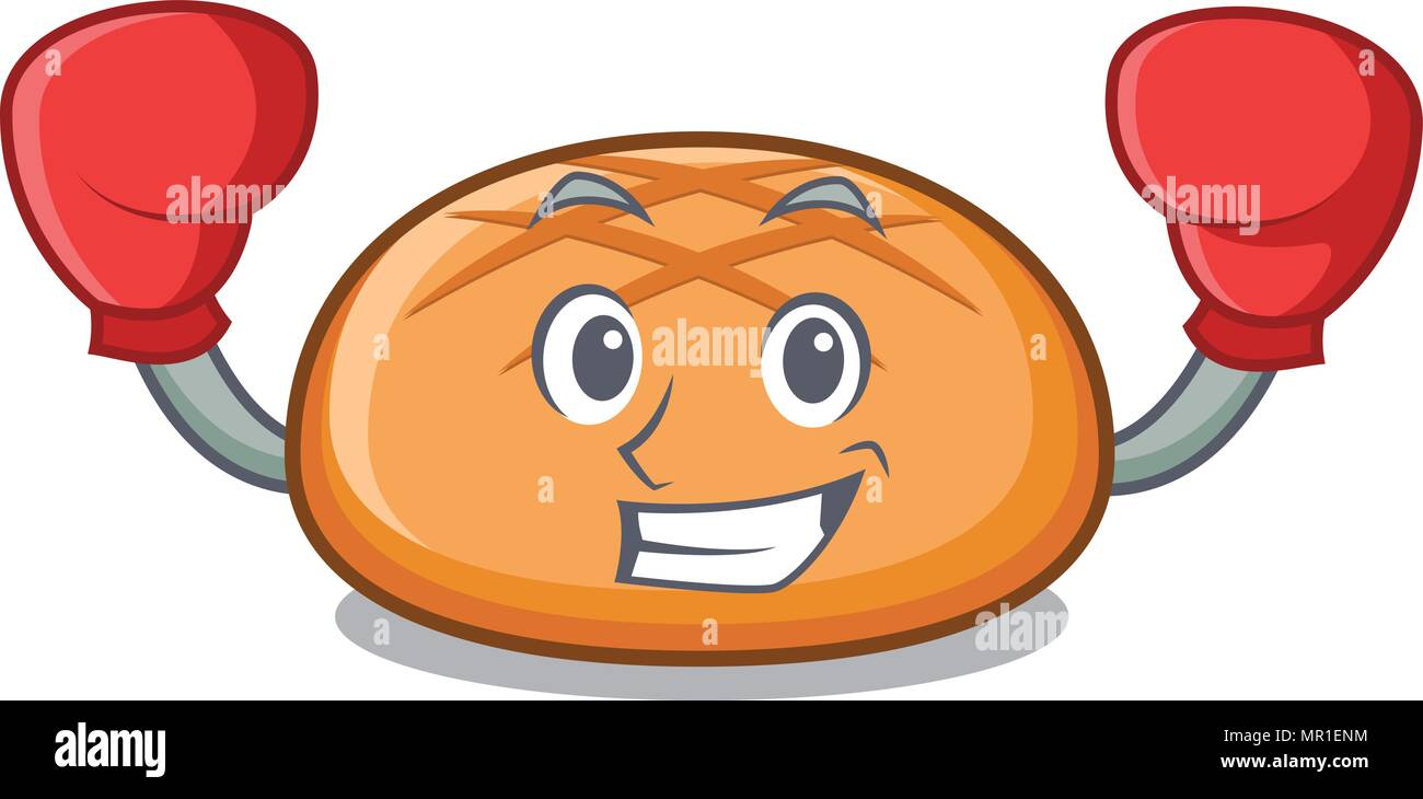 Boxing hamburger bun character cartoon Stock Vector Image & Art - Alamy