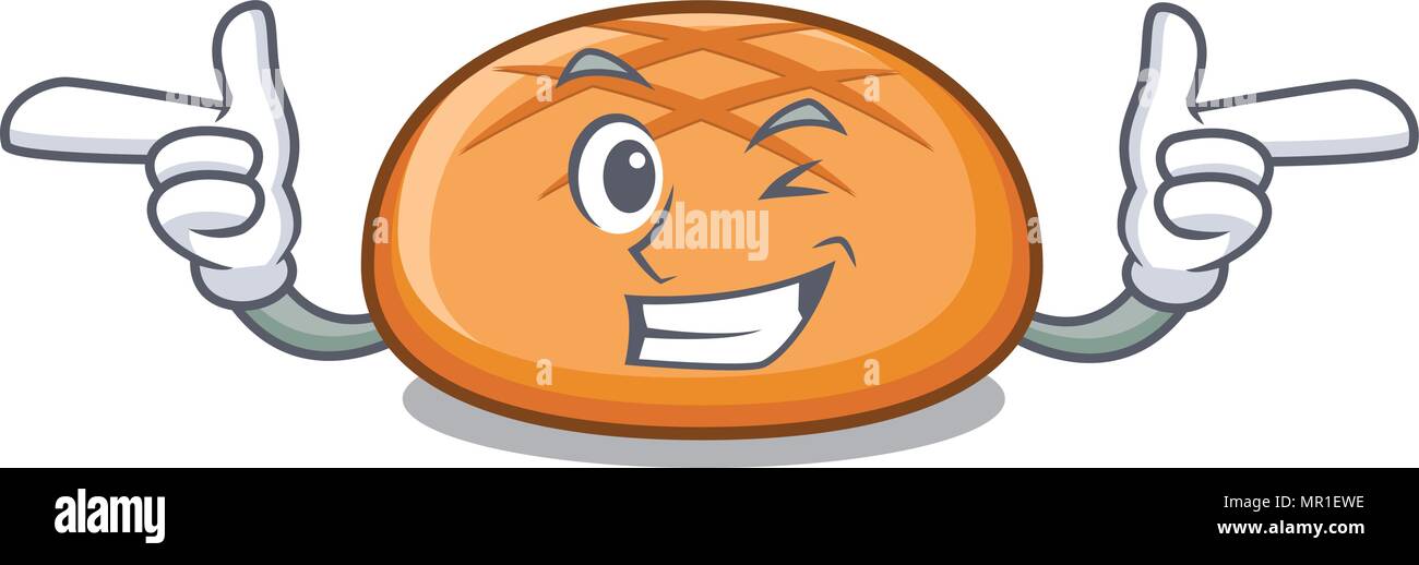 Wink hamburger bun character cartoon Stock Vector Image & Art - Alamy
