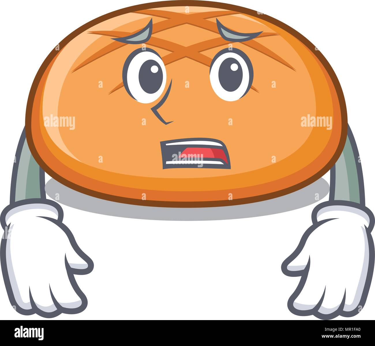 Afraid hamburger bun mascot cartoon Stock Vector Image & Art - Alamy