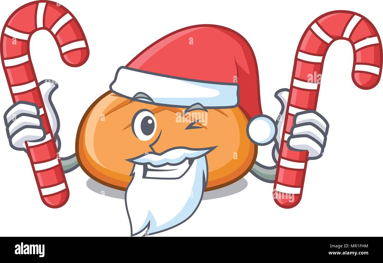 Santa with candy hamburger bun mascot cartoon Stock Vector Image & Art ...
