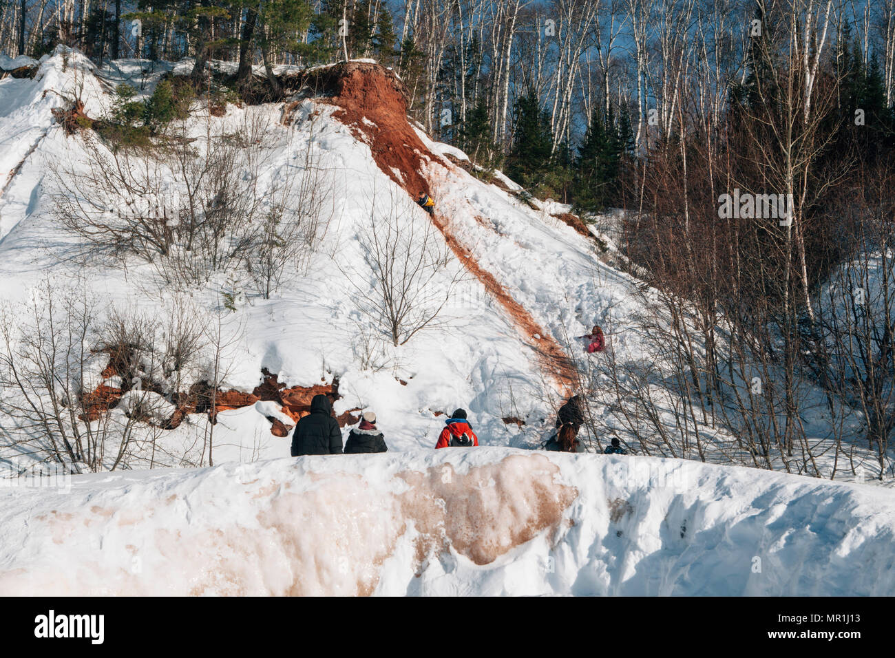 People visit the Apostle Islands National Lakeshore ice caves on a ...