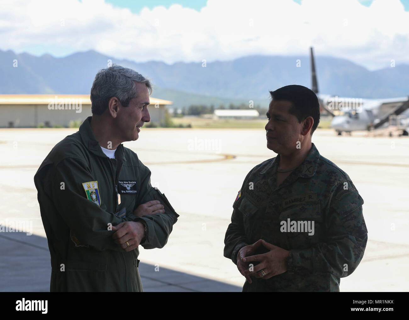 Maj. Gen. Alcides Barbacovi, Brazil (Left), and Colonel Ronier Ramirez ...