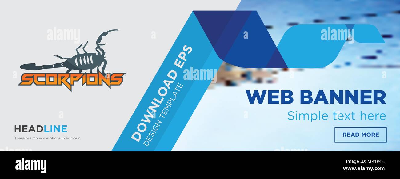 scorpions concept horizontal webpage banner template design on abstract ...