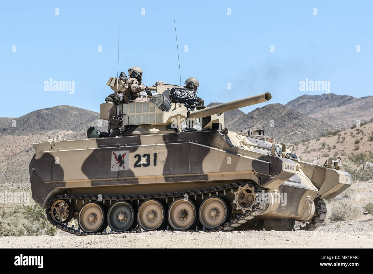FORT IRWIN, Calif. – A Main Battle Tank from Gunslinger Troop, 2nd ...