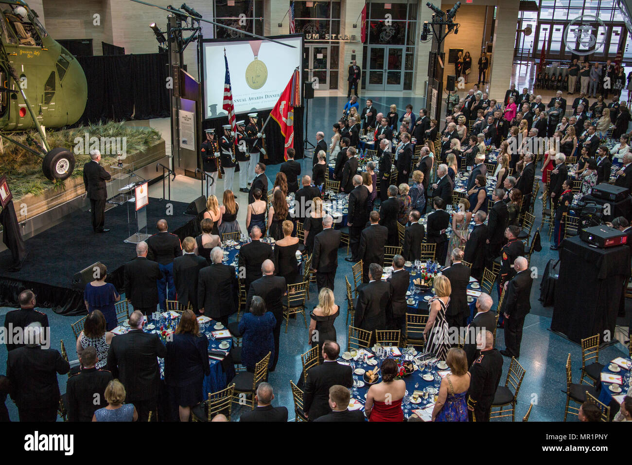 U.S. Marines and civilians attending the Marine Corps Heritage ...