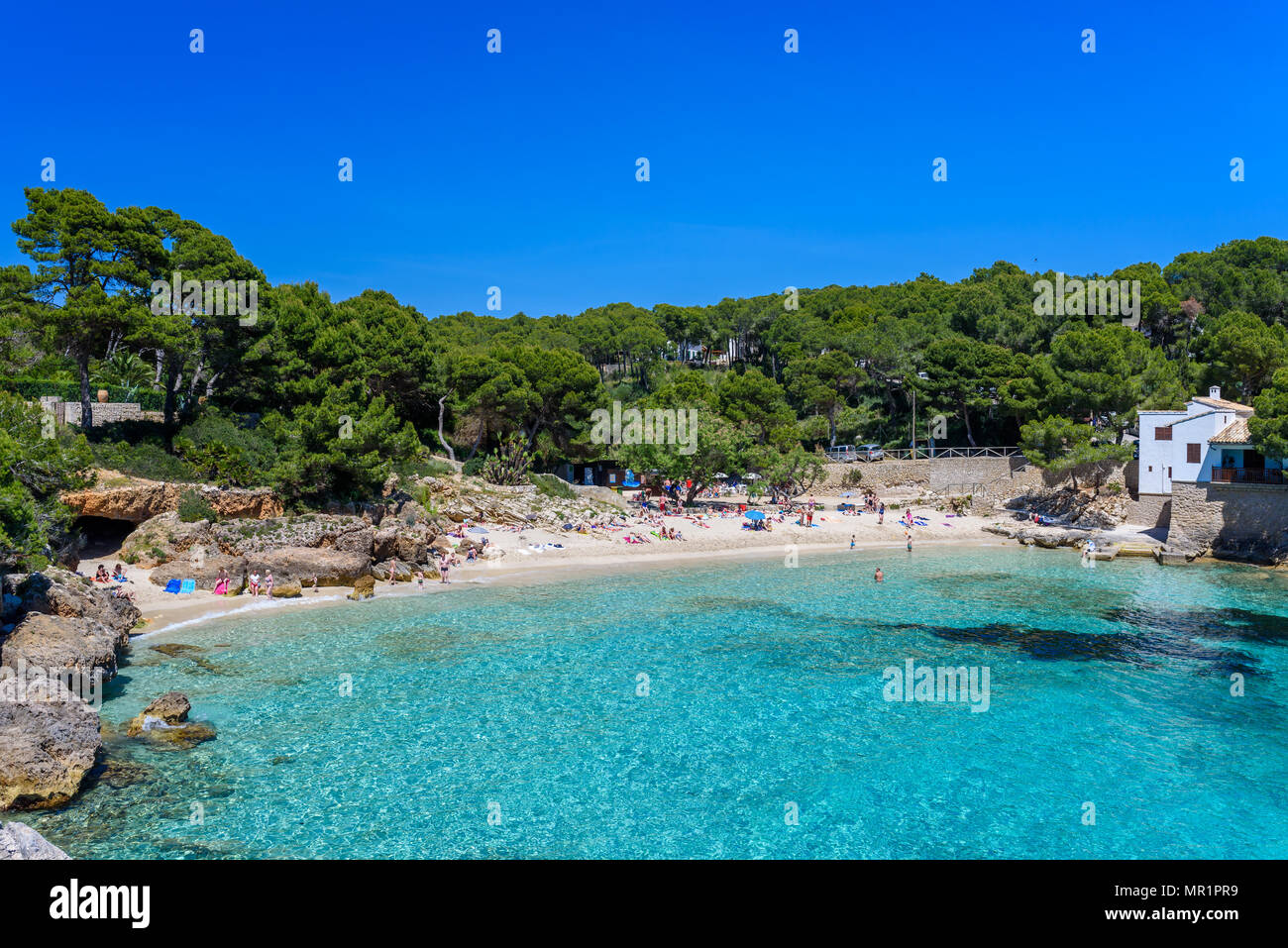 Cala Gat at Ratjada, Mallorca - beautiful beach and coast Stock Photo ...