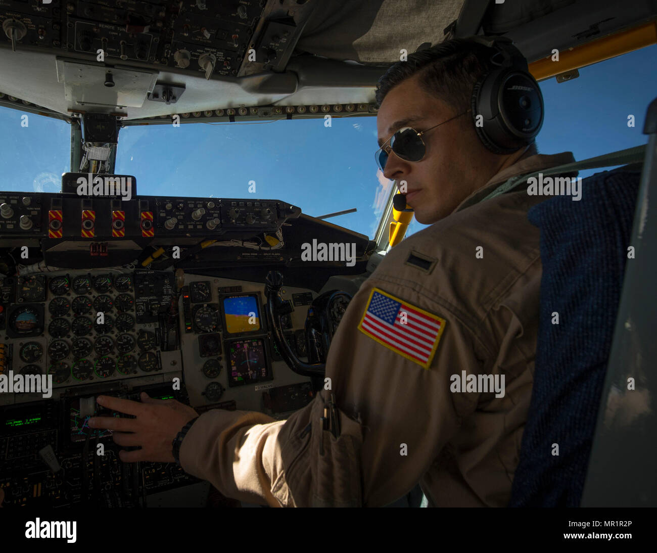 A U.S. Air Force KC-135 Stratotanker pilot, assigned to the 340th ...