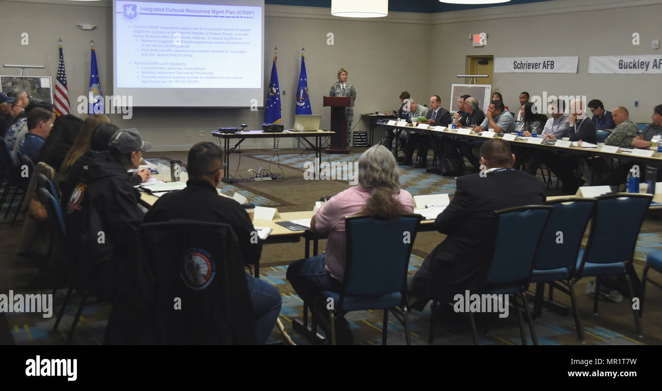 Col. DeAnna Burt, 50th Space Wing commander, speaks to attendees during ...