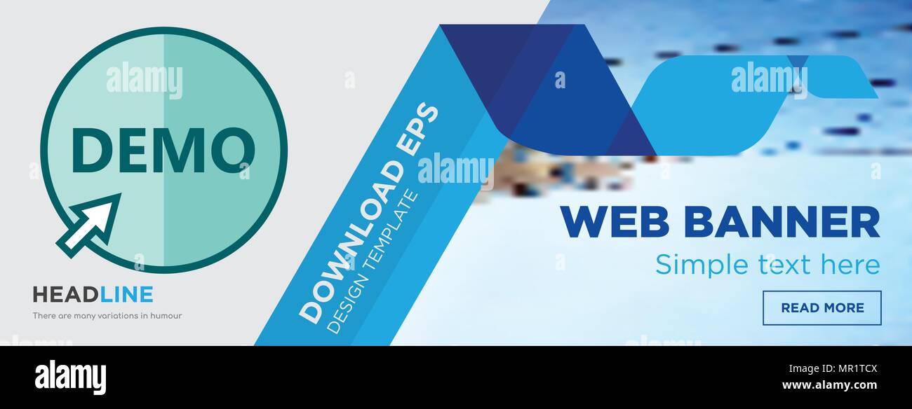 demo concept horizontal webpage banner template design on abstract ...