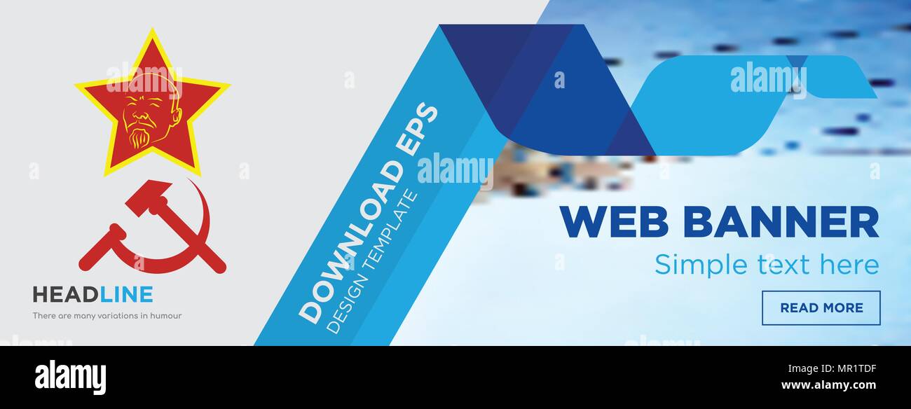 communism concept horizontal webpage banner template design on abstract ...