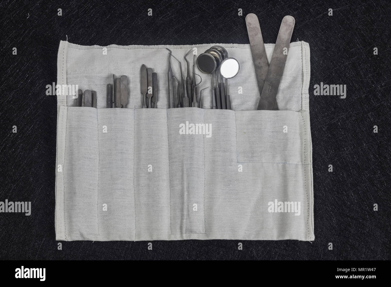 Set of metal Dentist. dental Instruments. stainless steel instruments ...