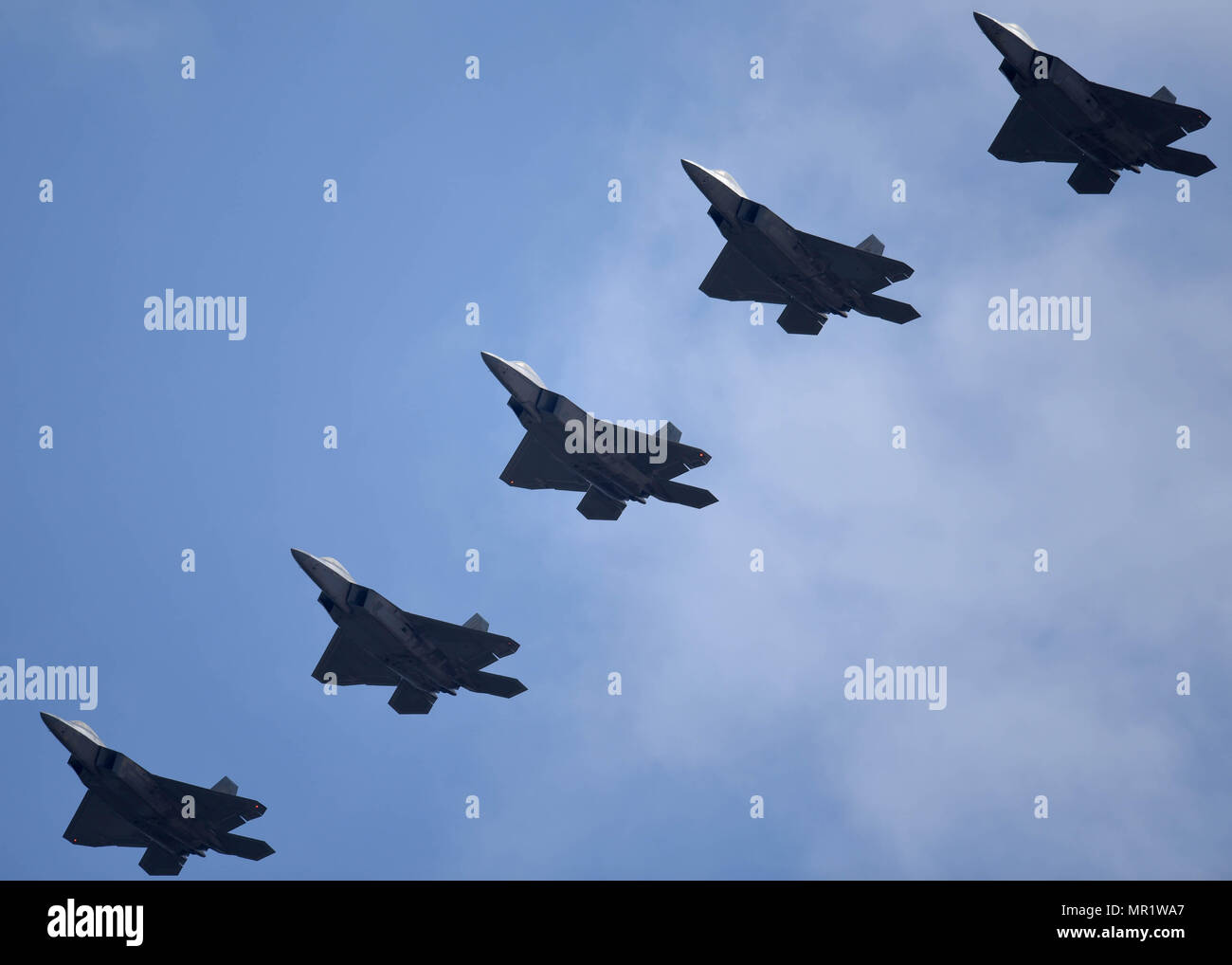 U.S. Air Force F-22 Raptor stealth fighter aircraft assigned to Tyndall ...