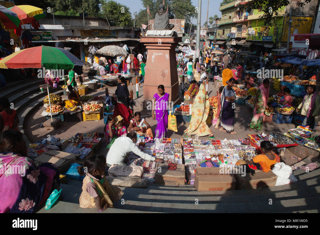 India, Bihar, Bodhgaya, The market at Bodh Stock Photo - Alamy