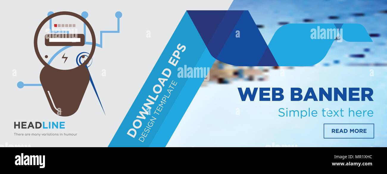 telecom concept horizontal webpage banner template design on abstract ...