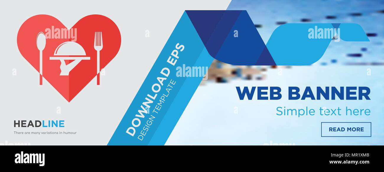 hospitality concept horizontal webpage banner template design on ...