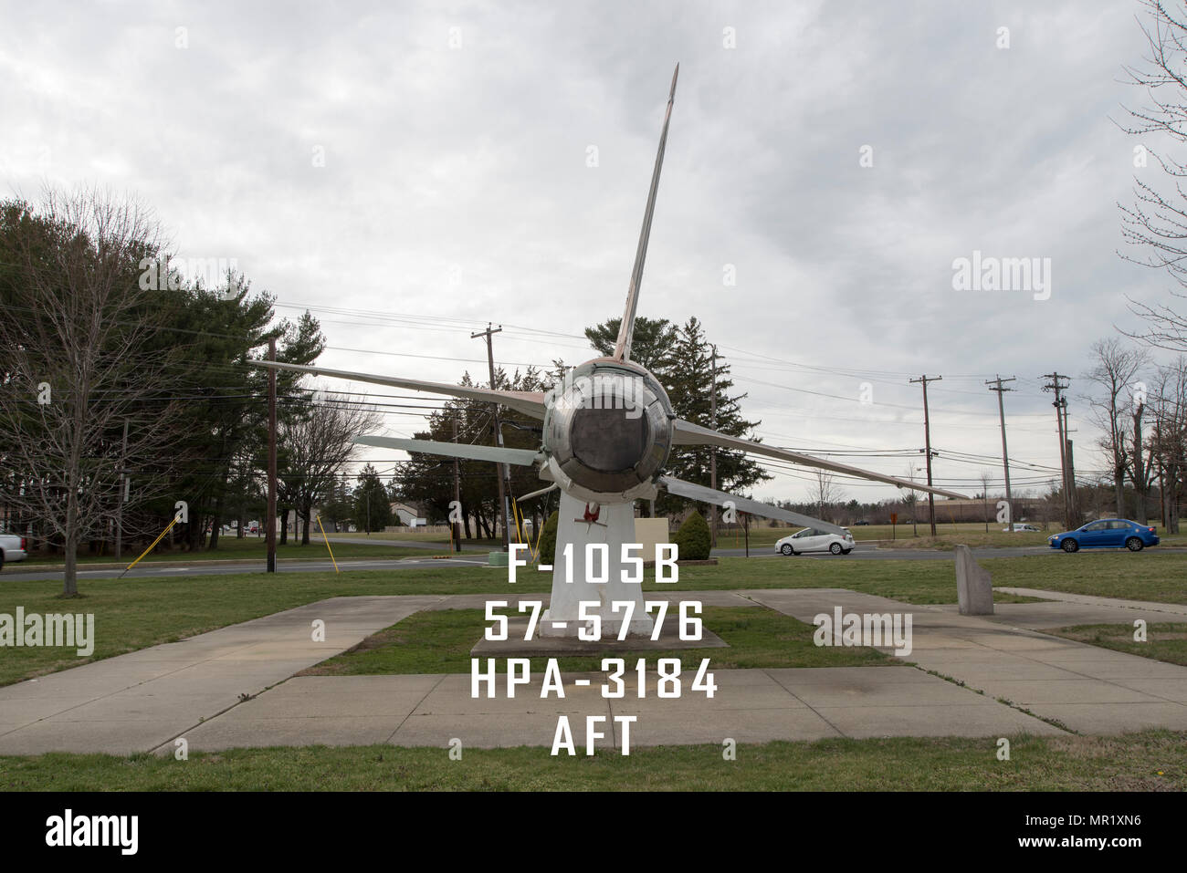 An aft view of a 108th Wing, New Jersey Air National Guard, F-105B ...