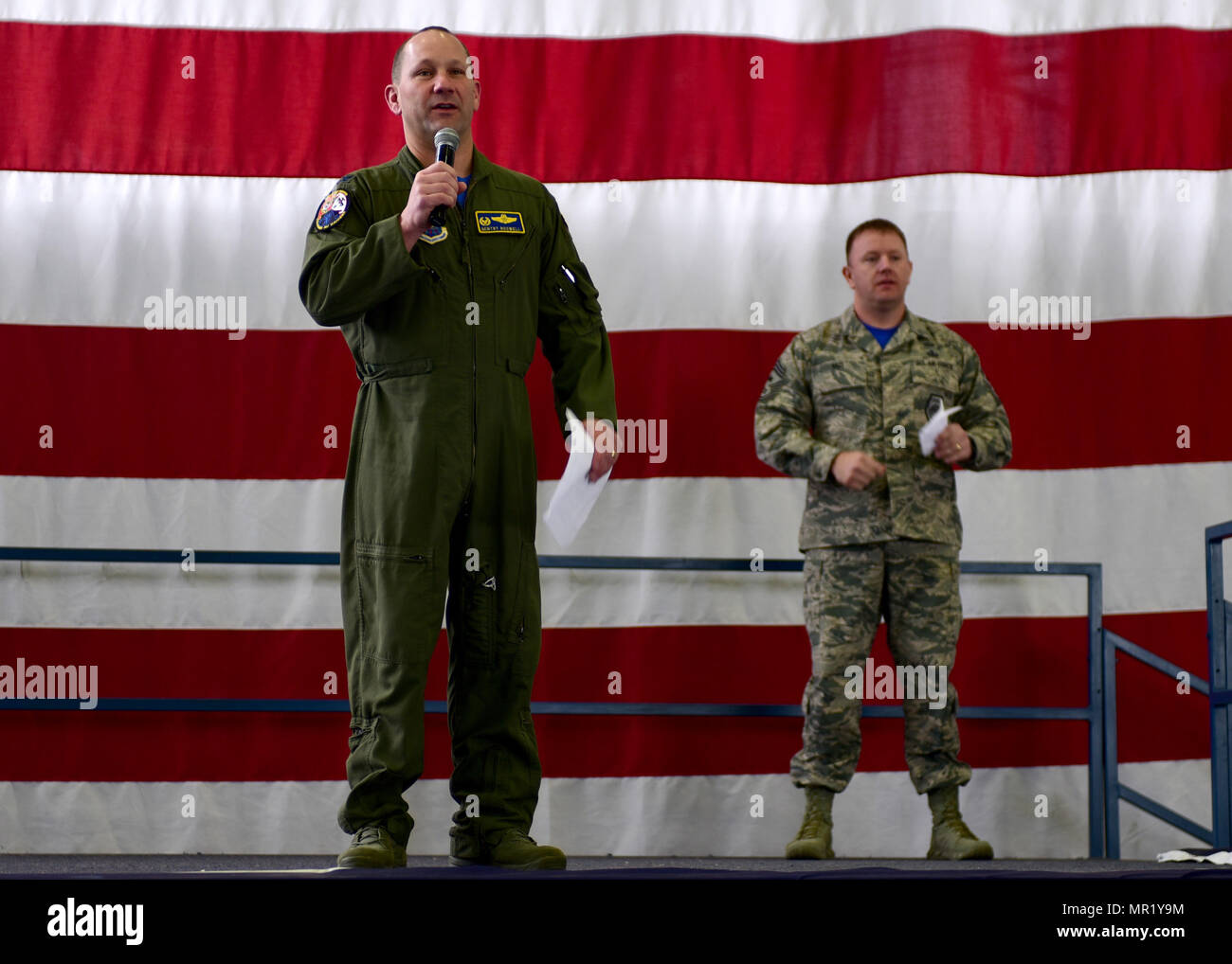 Col. Gentry Boswell, the commander of the 28th Bomb Wing (left), and ...