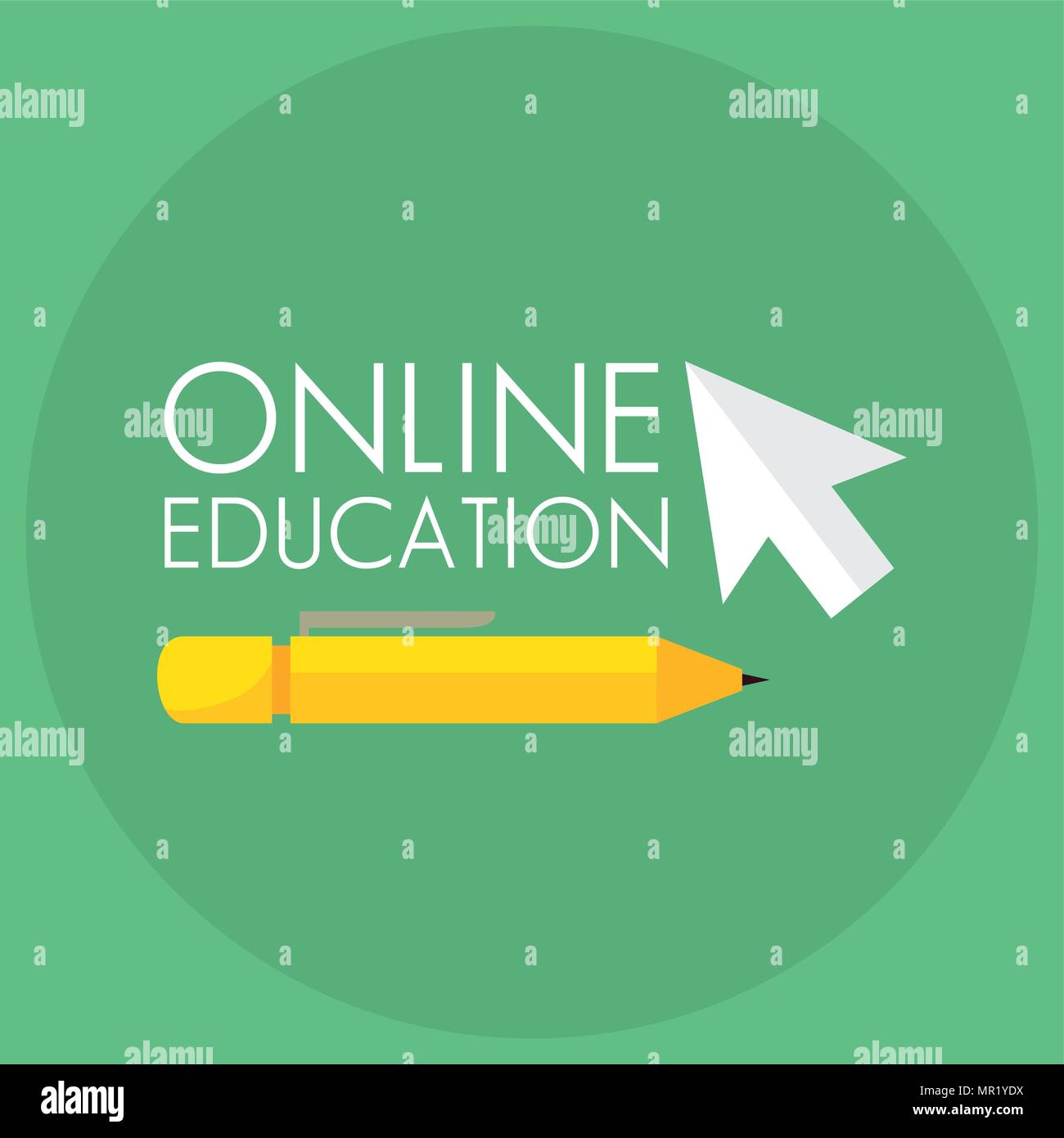 on line education with mouse cursor Stock Vector Image & Art - Alamy