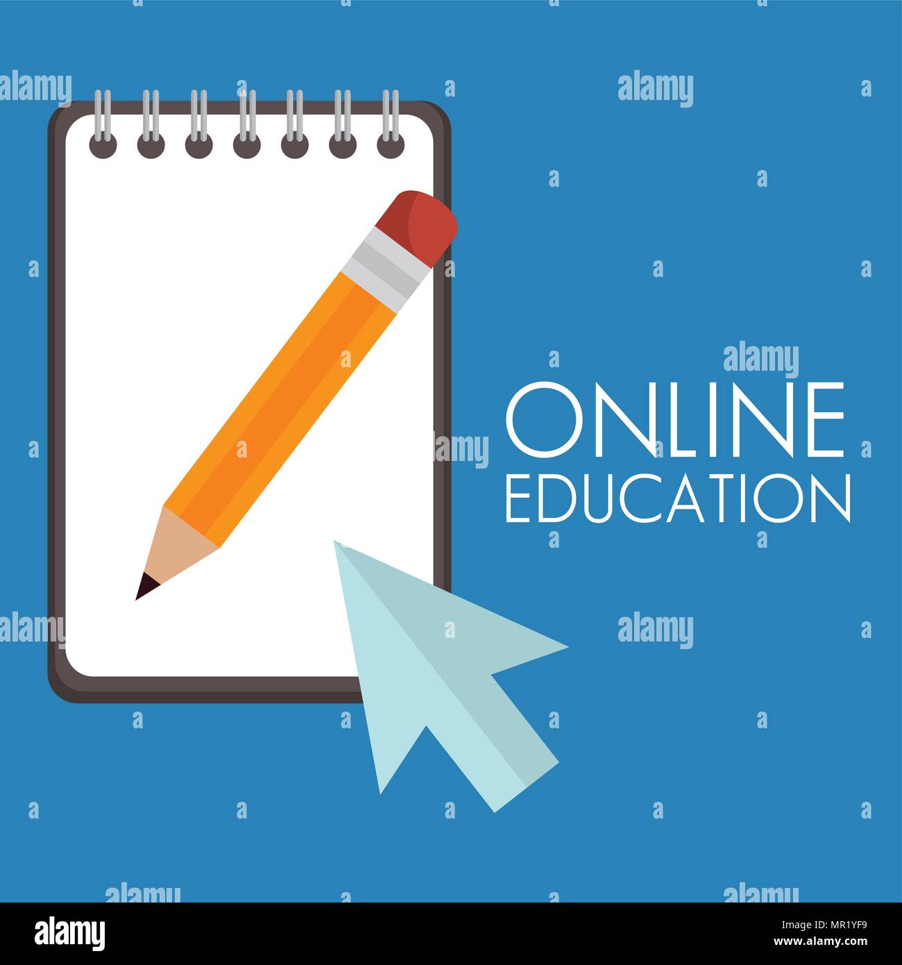 on line education with notebook Stock Vector Image & Art - Alamy