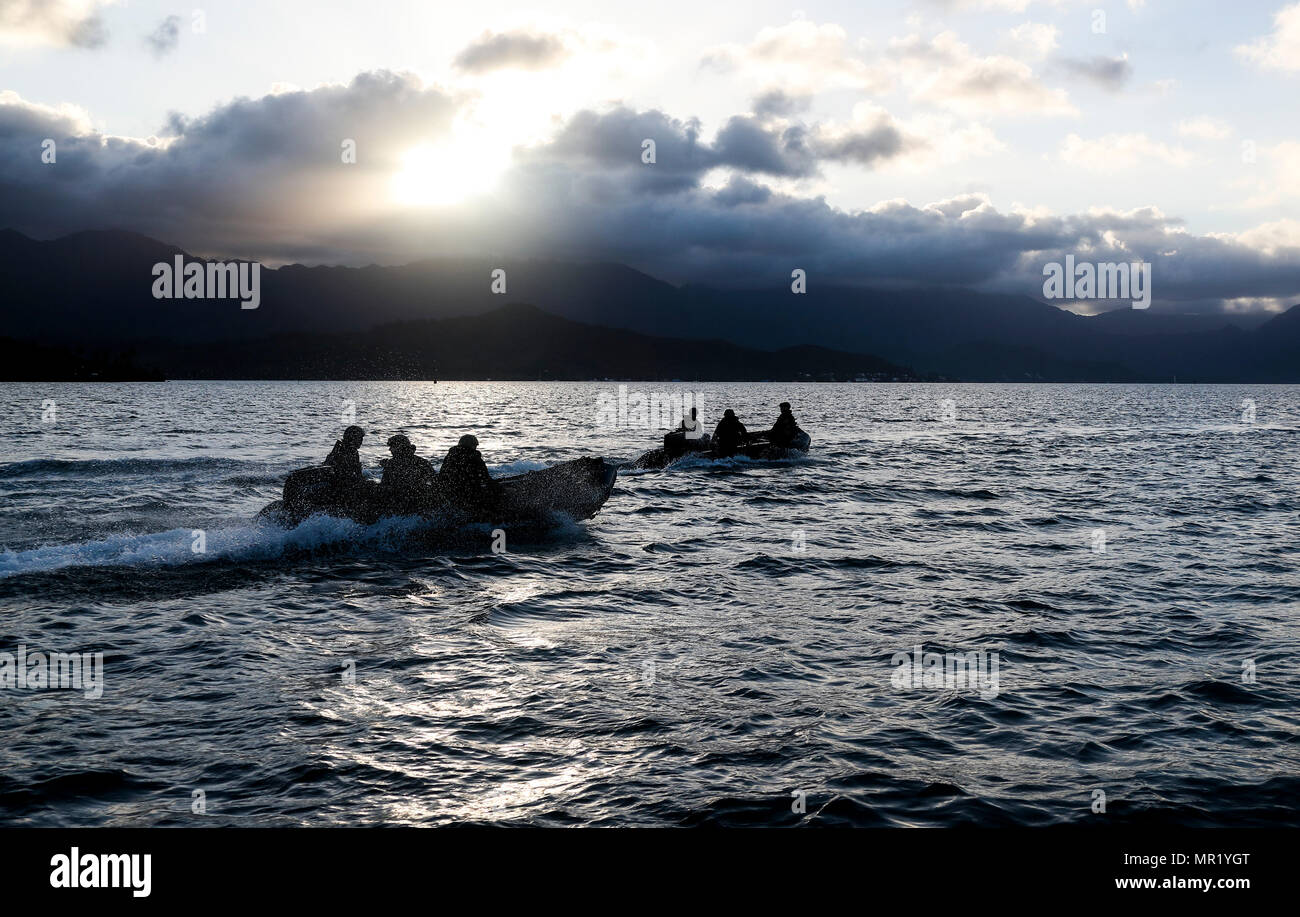 U.S. Reconnaissance Marines, conduct helo-casting training operations ...